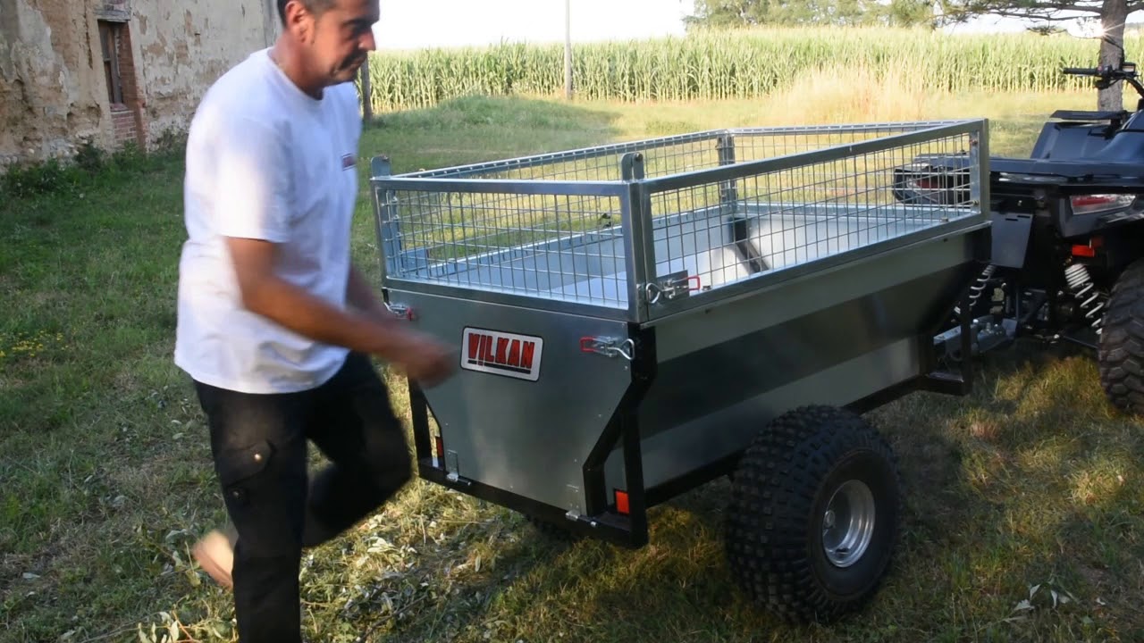 remorque agricole acier pour quad, capacité 500 kg